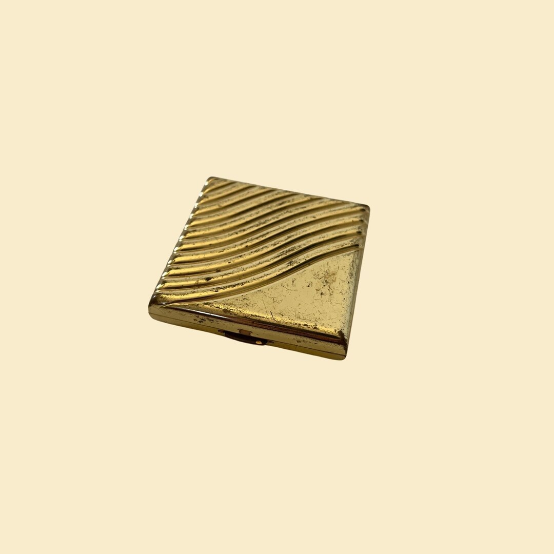 1950s Estée Lauder Compact, Vintage 50s Brass/gold Colored Square ...