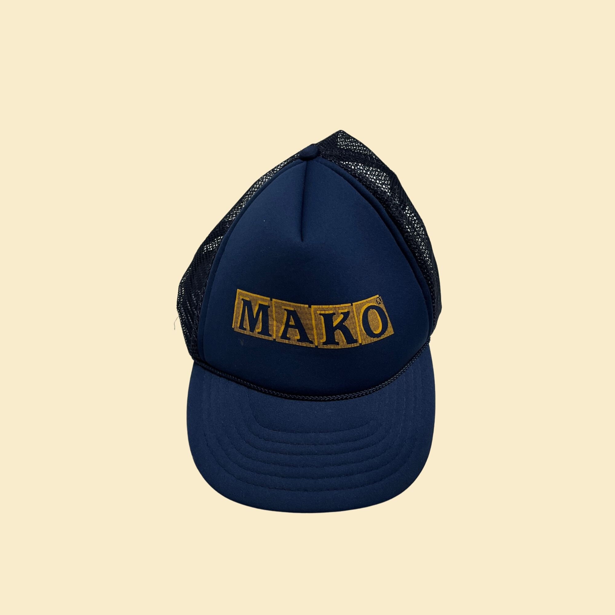 90s Mako Trucker Cap, Vintage Mako Fishing Blue and Yellow Baseball Cap ...