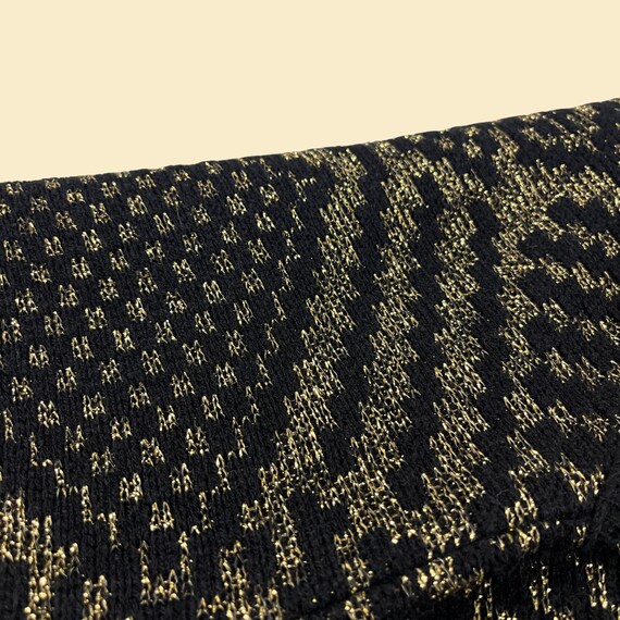 1980s black & gold sweater by Arielle, vintage pullov… - Gem