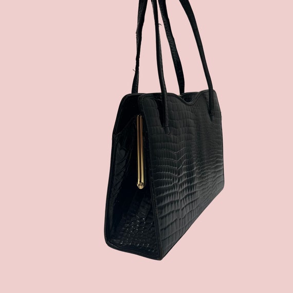 1960s Elbief England frame bag in black faux leather,… - Gem