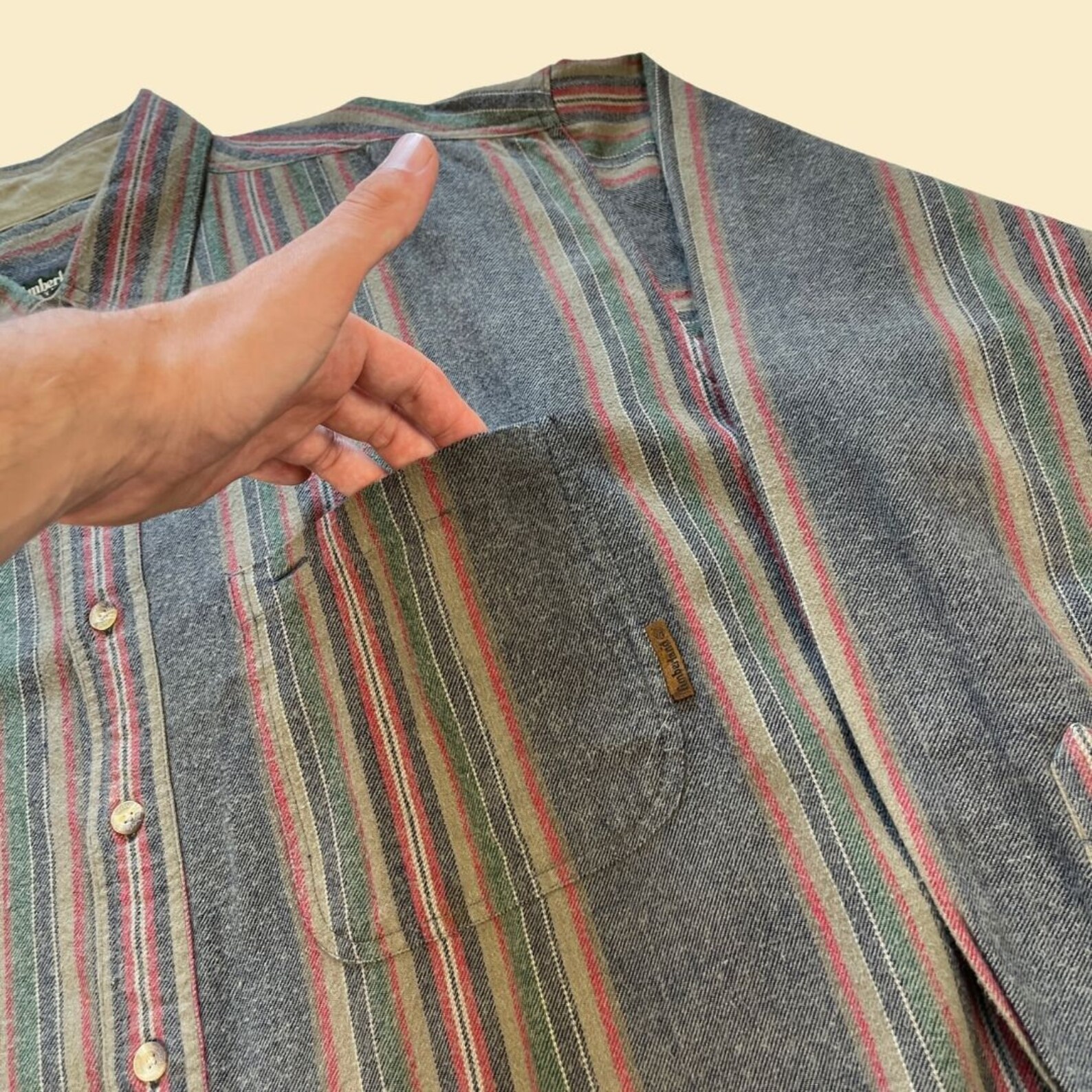 1990s XL Timberland Men's Shirt, Vintage 90s Men's Green, Grey ...