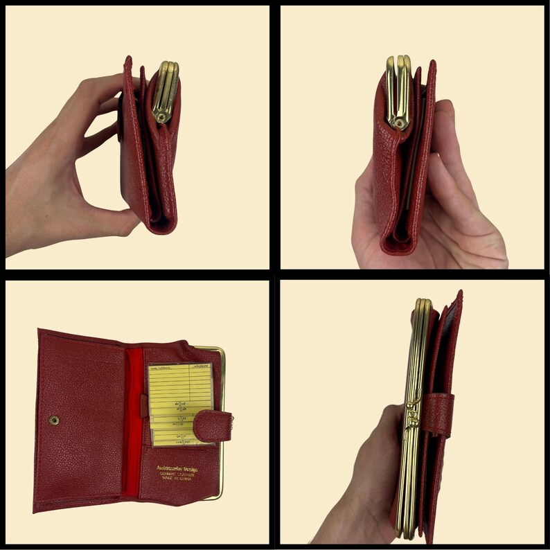 1980s Red Leather Wallet by Ambassador Design, Vintage 80s Women's ...