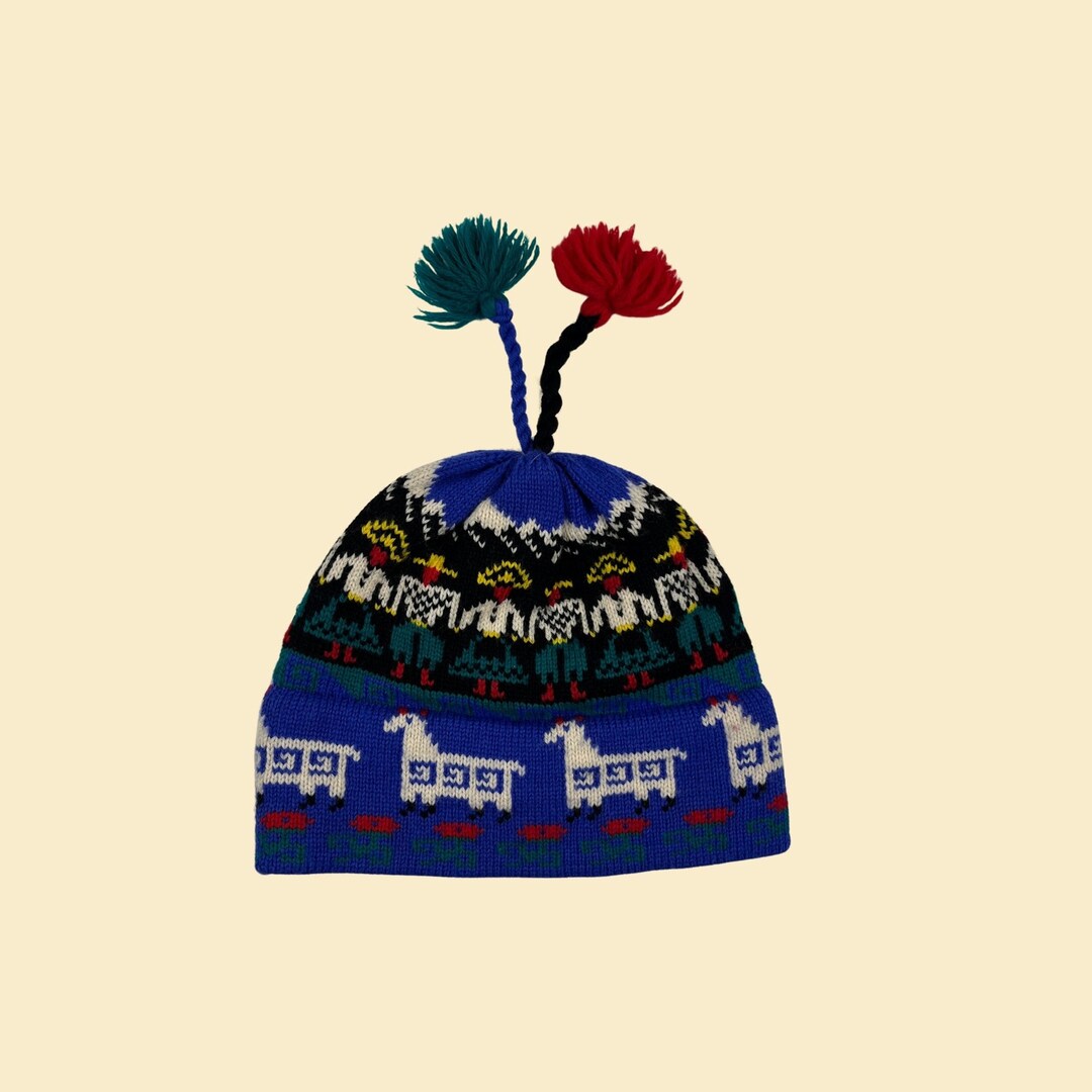 1980s Poppy Gall Wool Winter Hat, Vintage Ladies & Ewe Horse Blue ...