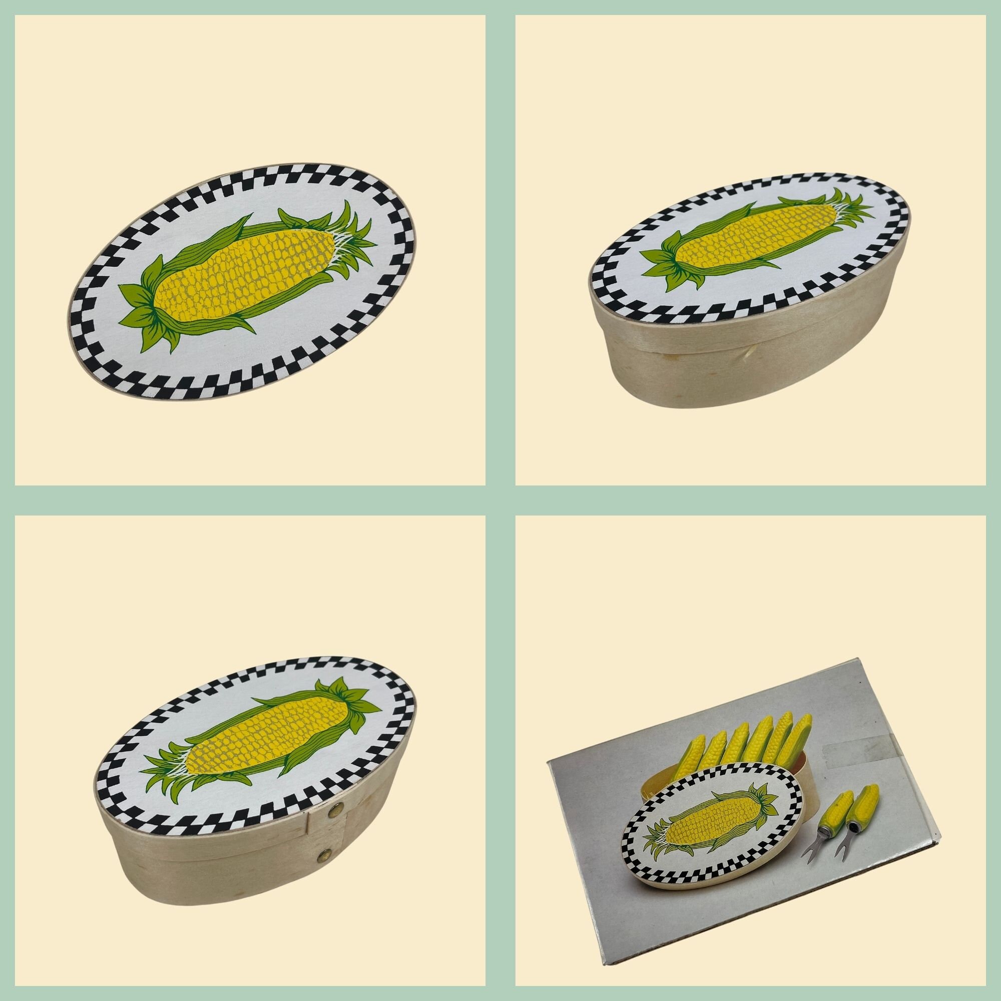 Vintage 80s Corn Holders / Skewers Set With Box, New Old Stock Chip ...