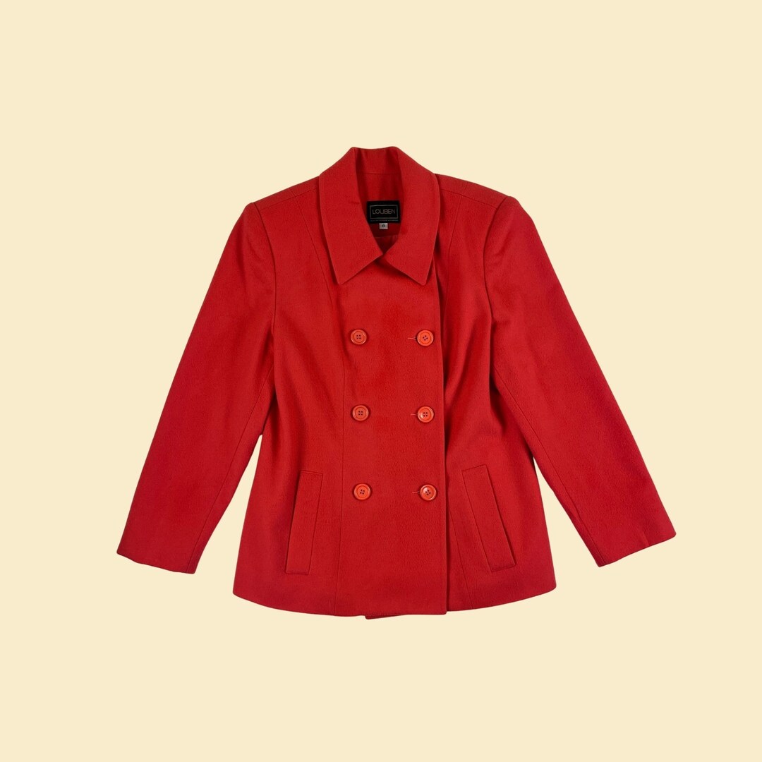 1990s Louben Pink Lambswool Jacket, Size 8 Vintage 90s Women's Double ...