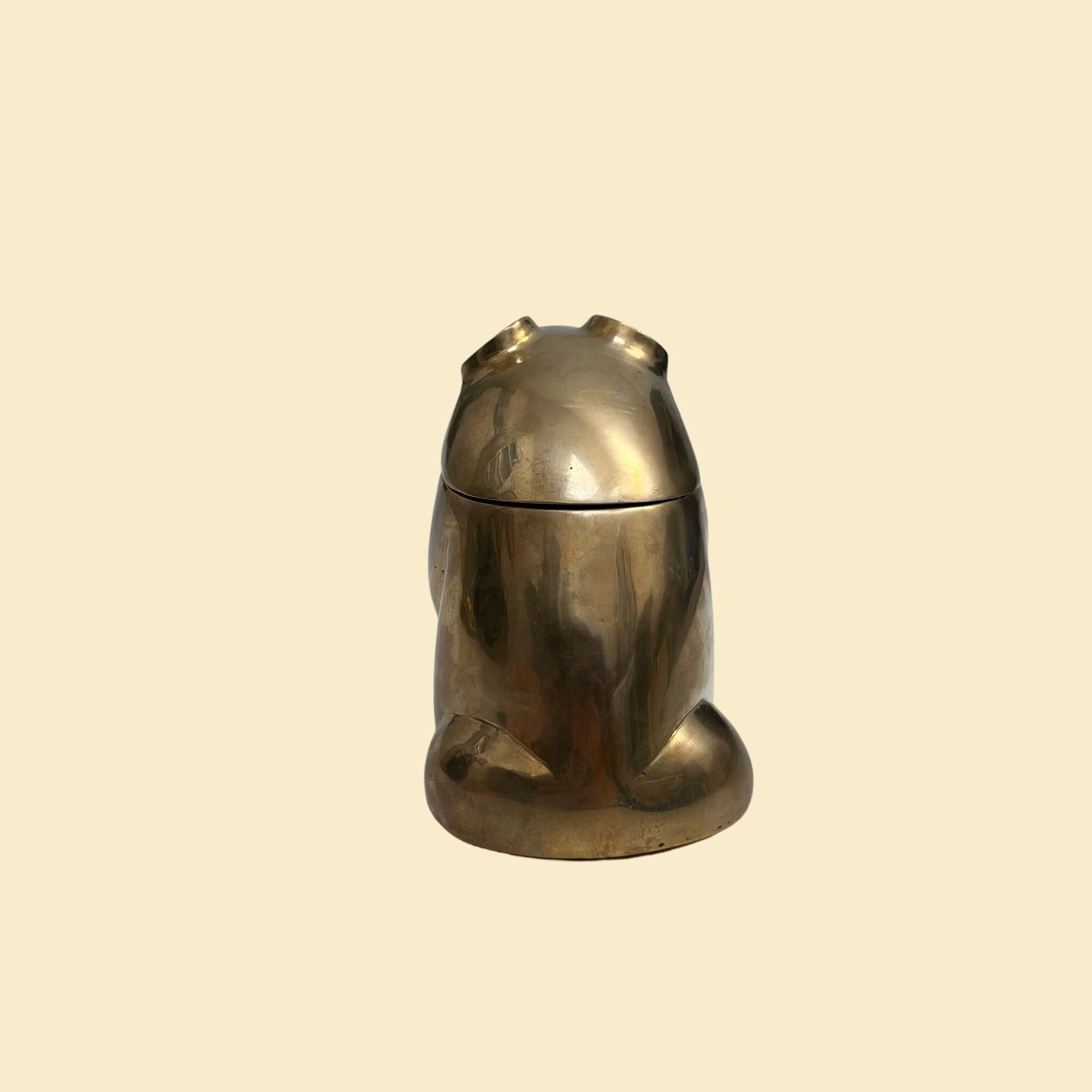 Vintage Brass Frog Container, 1970s Frog Shaped Metal Box, 70s Vintage ...