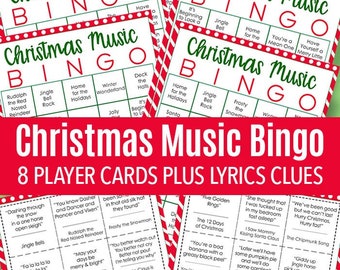 Christmas Music Bingo - Christmas Party Game - Etsy