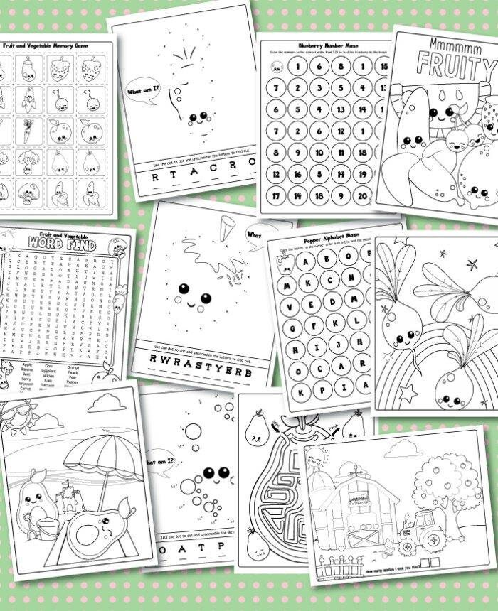 Fruit & Vegetable Activity Pack - Activities for Kids - Fun Activities ...
