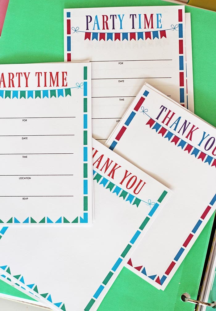 Birthday Party Planner Set With Printable Party Invitations and Thank ...