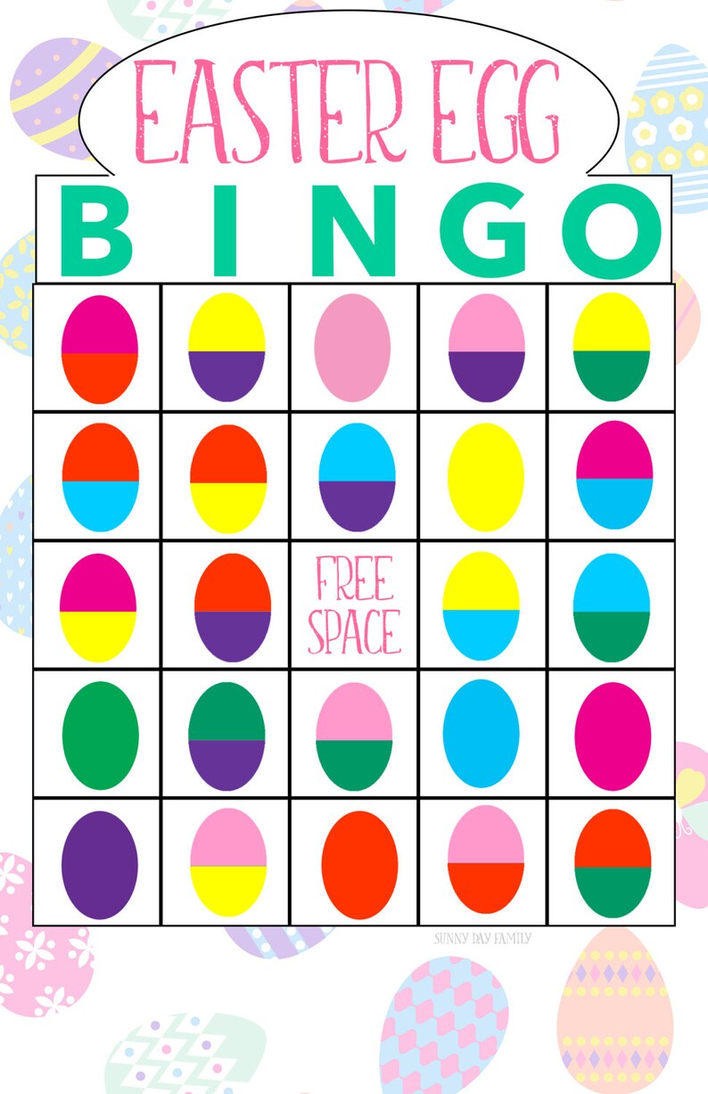 Easter Egg Bingo - Easter Party Game - Easter Bingo - Easter Egg Hunt ...