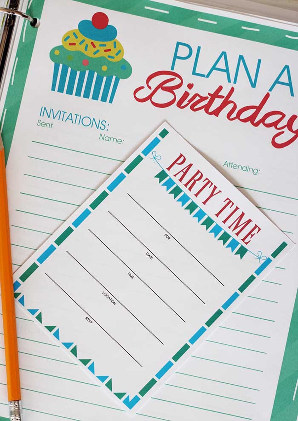 Birthday Party Planner Set With Printable Party Invitations and Thank ...