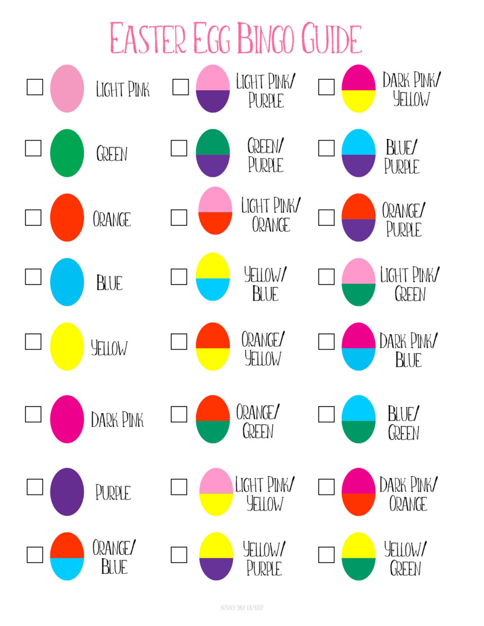 Easter Egg Bingo - Easter Party Game - Easter Bingo - Easter Egg Hunt ...