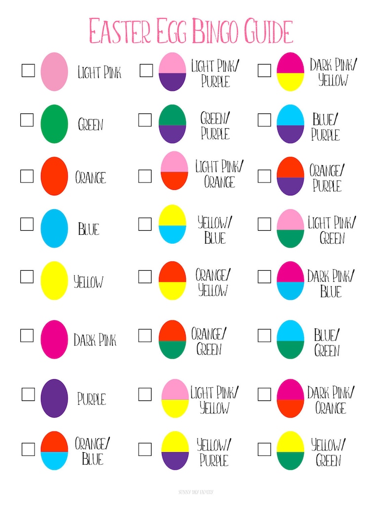 Easter Egg Bingo - Easter Party Game - Easter Bingo - Easter Egg Hunt ...