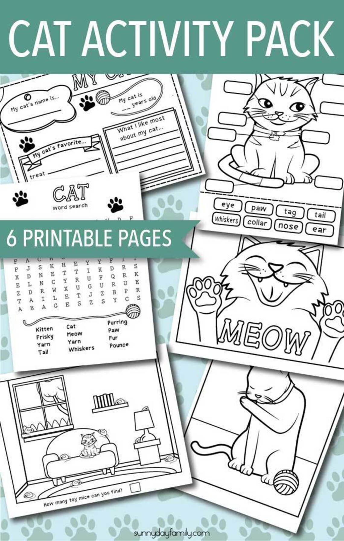 Cat Activity Pack - Activities for Kids - Printable - Etsy