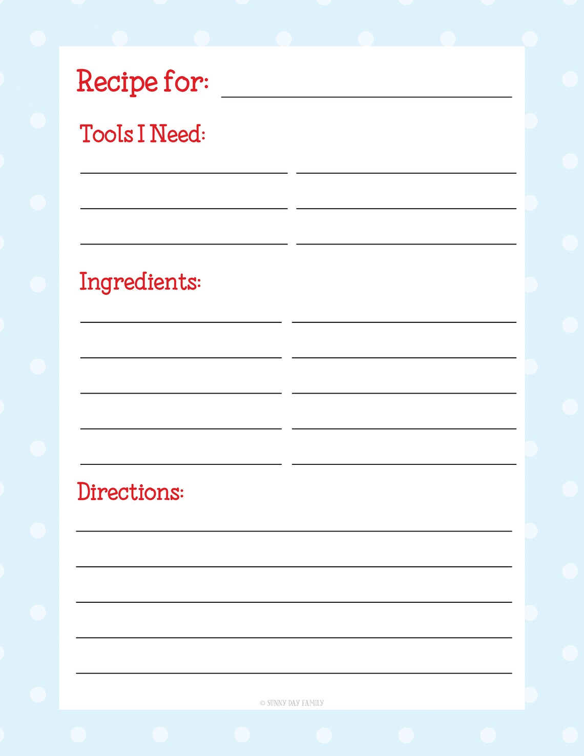 Kids Recipe Binder, Kids Cookbook, Recipes for Kids, Kids Recipe ...