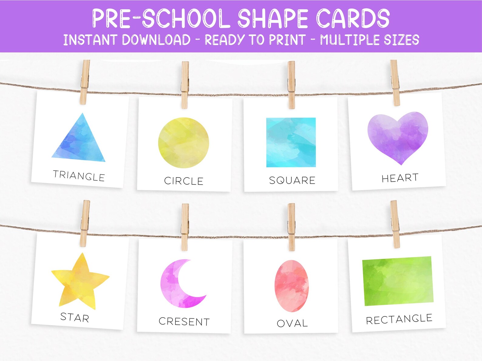 Shapes Flashcards, Geometric Shapes Flash Cards, Montessori Materials ...