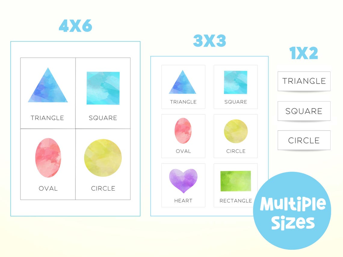 Shapes Flashcards, Geometric Shapes Flash Cards, Montessori Materials ...