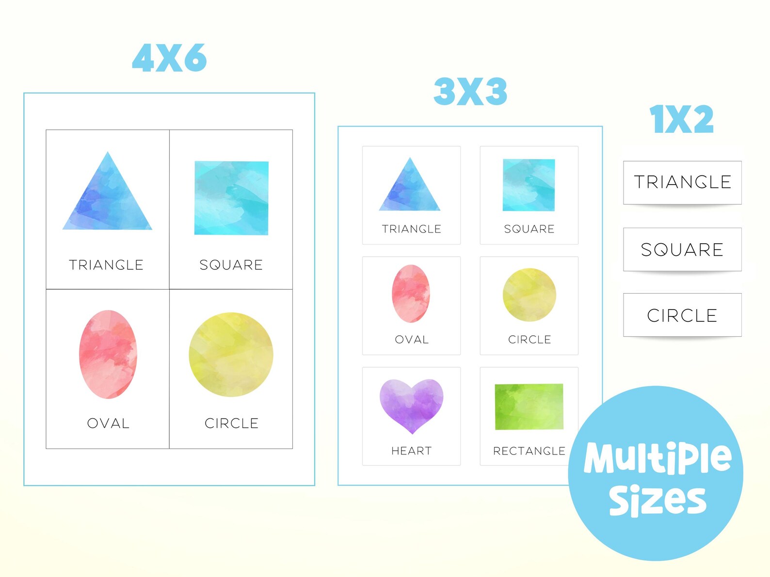 Shapes Flashcards, Geometric Shapes Flash Cards, Montessori Materials ...