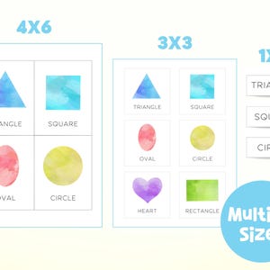 Shapes Flashcards, Geometric Shapes Flash Cards, Montessori Materials ...