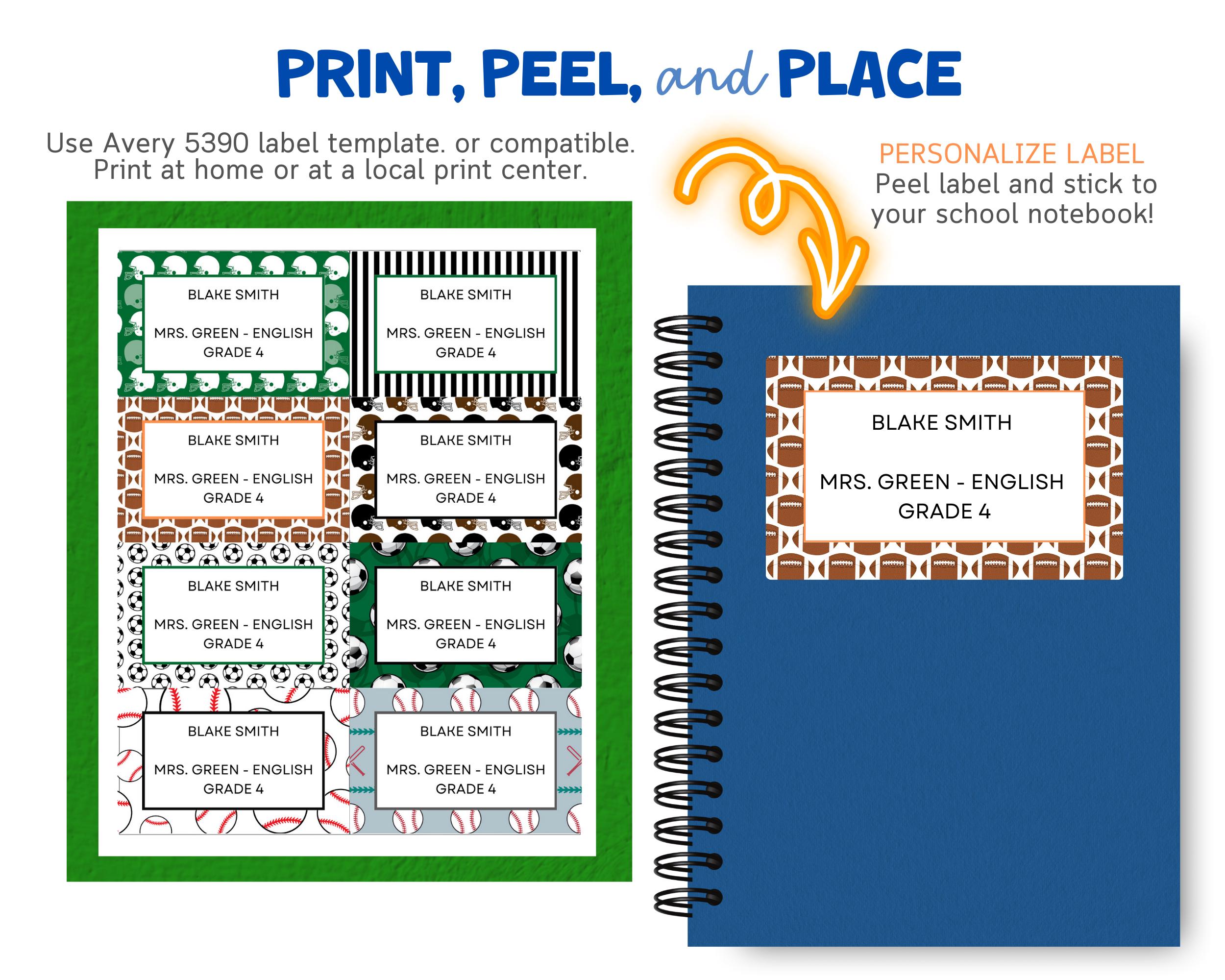 Editable School Labels, DIY Notebook Labels, Boy Label, Notebook Labels ...