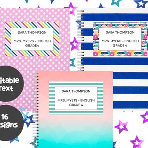 Editable School Notebook Labels: DIY Stickers, Canva Template (digital ...