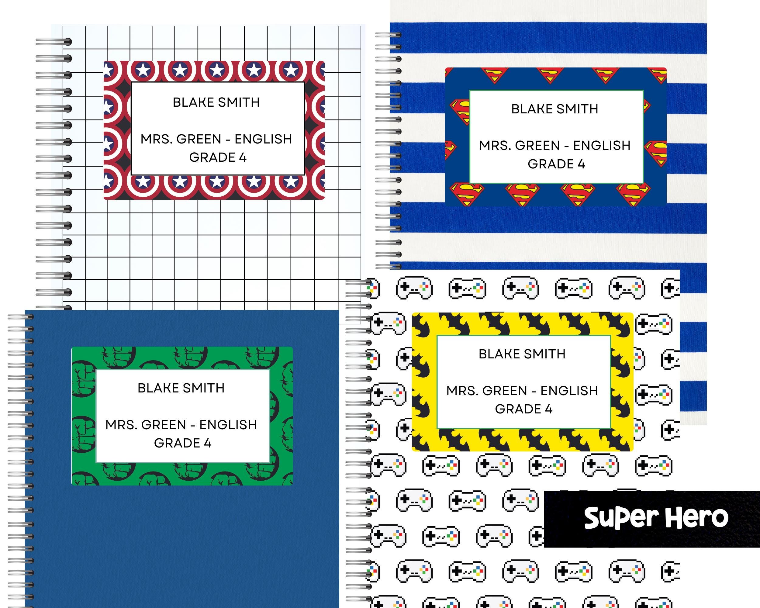 Editable School Labels, DIY Notebook Labels, Boy Label, Notebook Labels ...