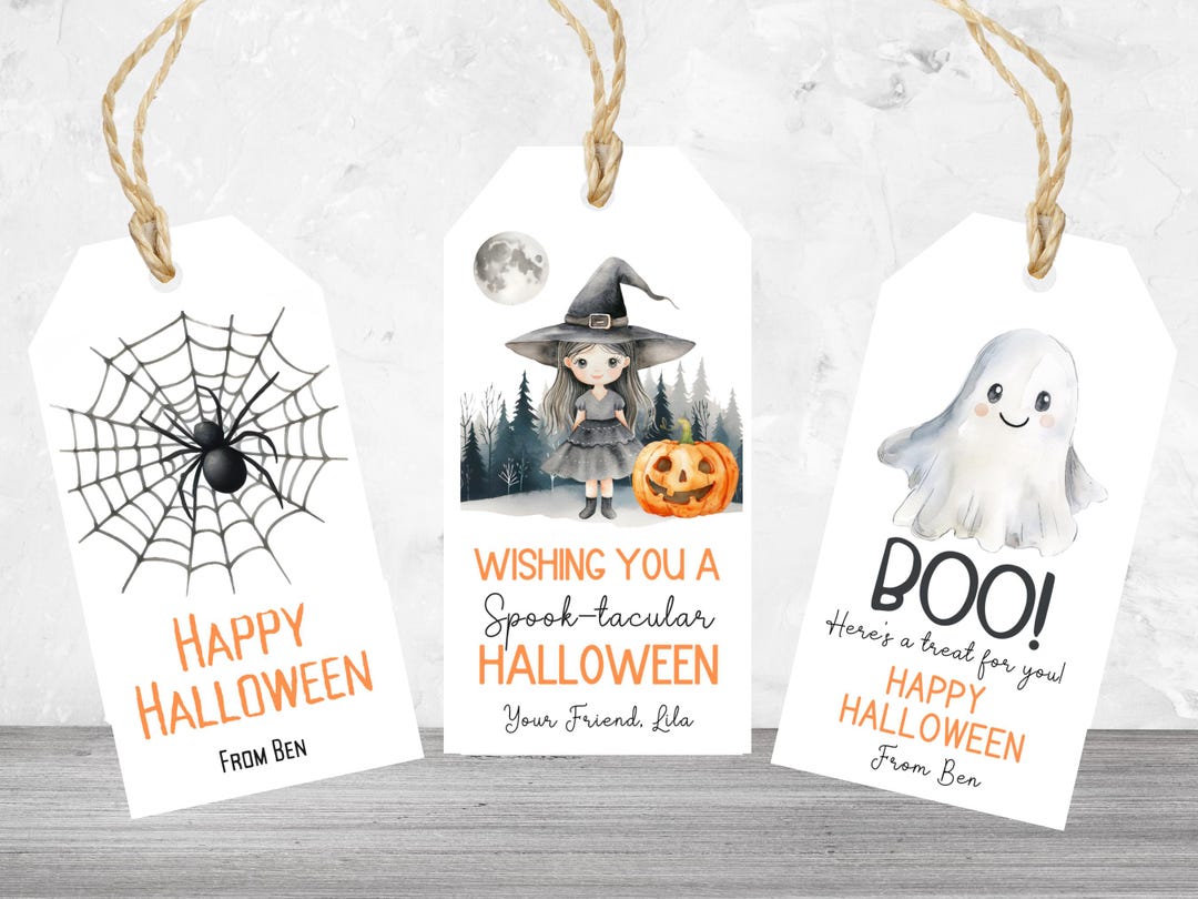 Halloween Favor Tags, Printable Halloween Favor Tags, Halloween Tags ...