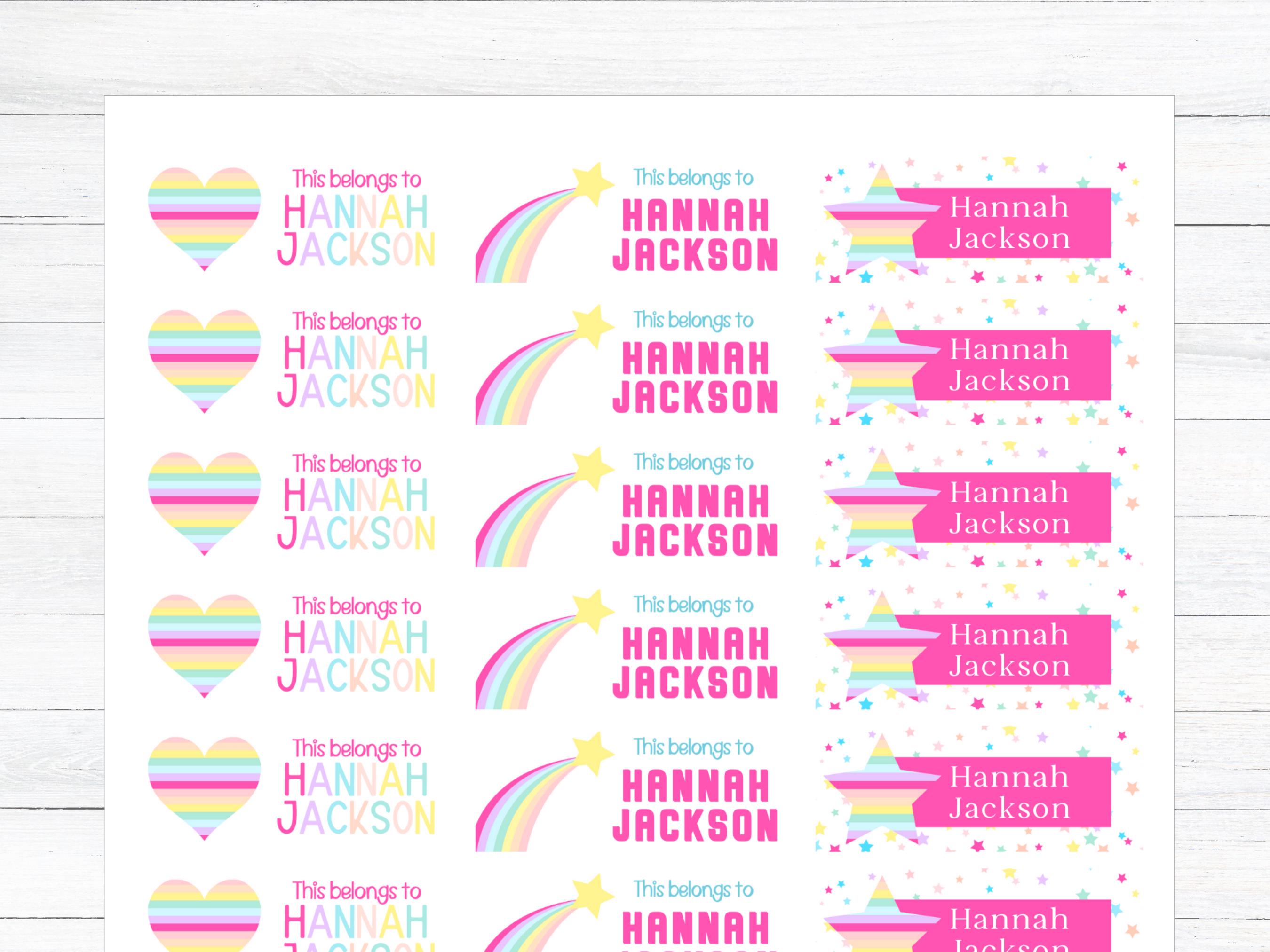 Editable School Labels, DIY Notebook Labels, Girl Label, Notebook ...