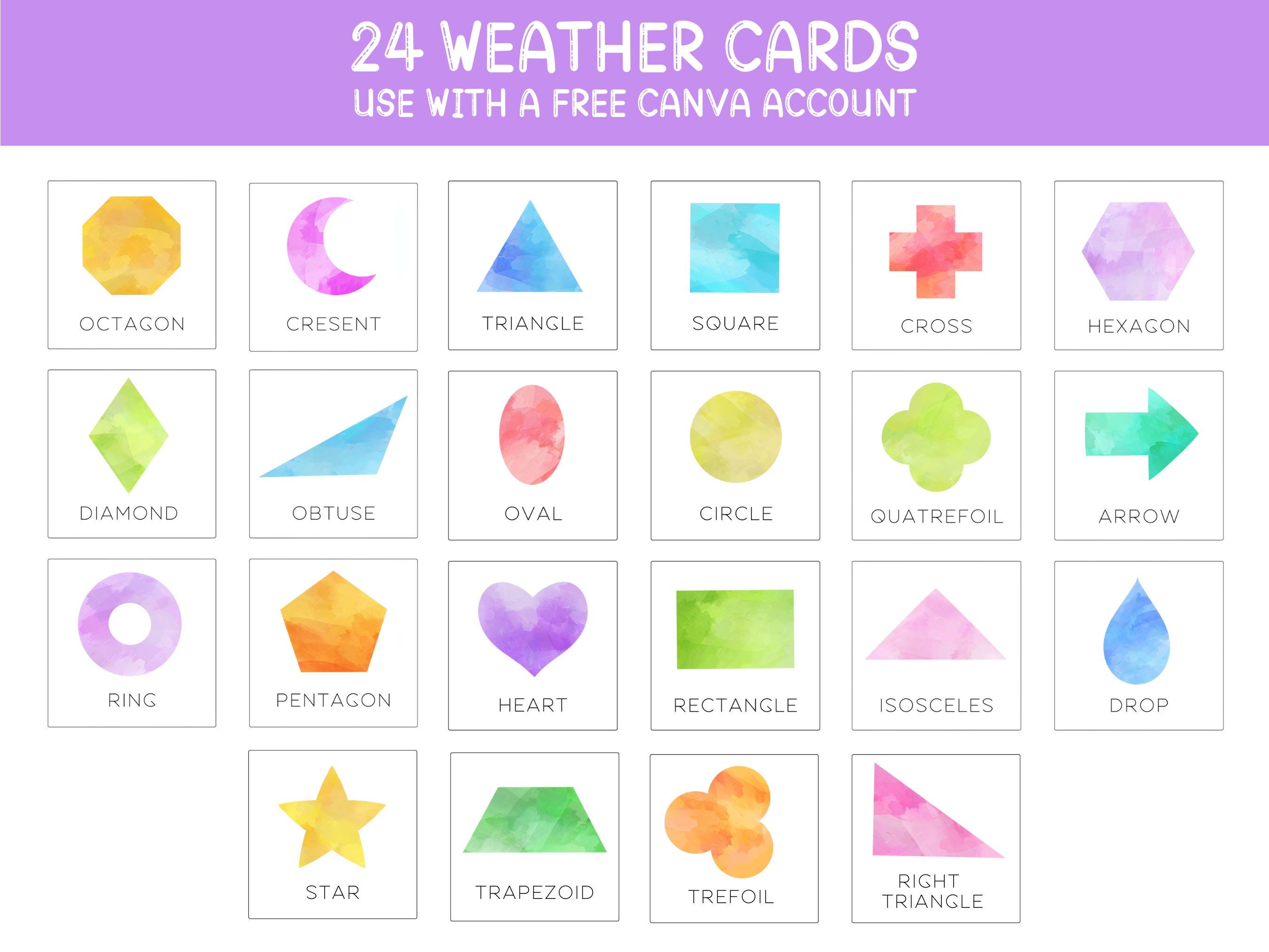 Shapes Flashcards, Geometric Shapes Flash Cards, Montessori Materials ...