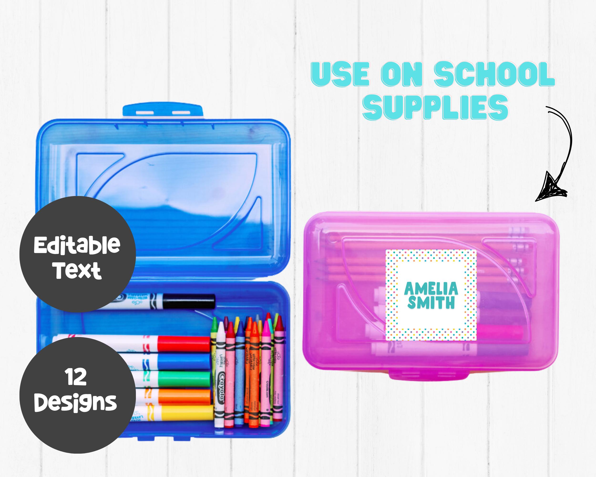 Editable Name Labels, DIY School Labels, Girl Label, Gift Tag, Notebook ...