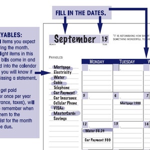 Bill Paying Calendar and Easy Budget System - Etsy