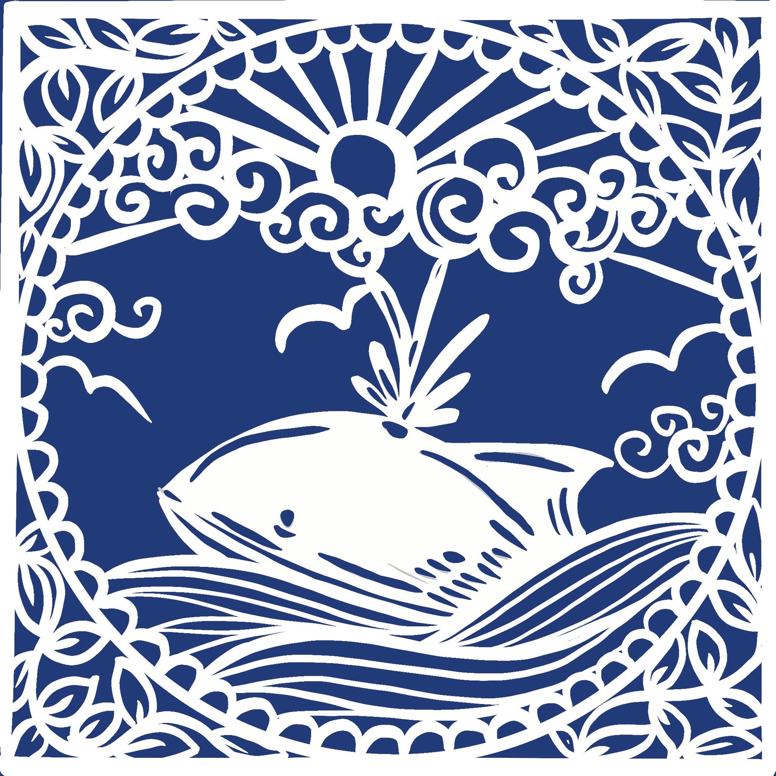Whale Paper Cut Out Template - Etsy