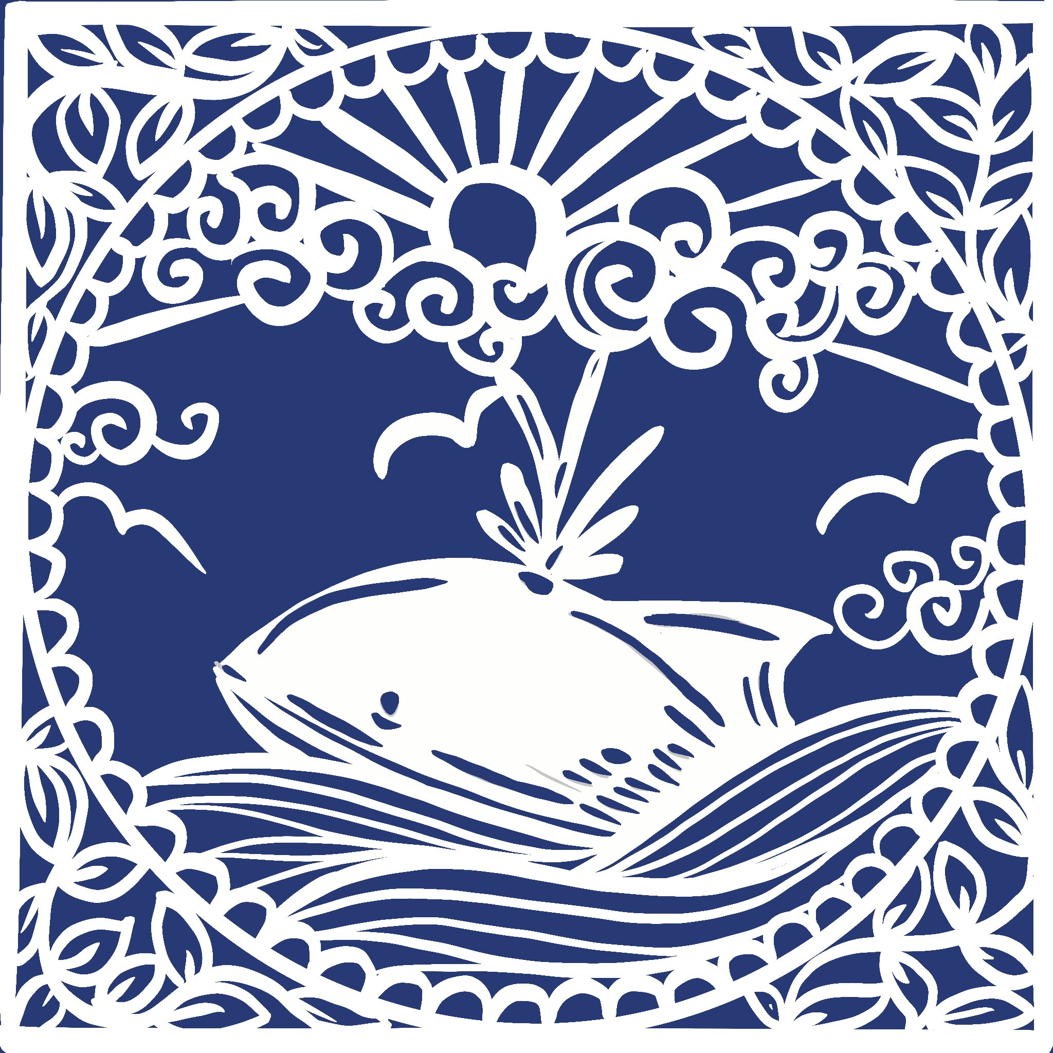 Whale Paper Cut Out Template - Etsy