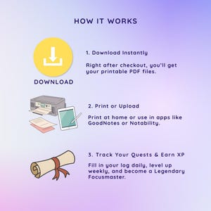 Daily Quest Logbook | ADHD Printable Planner | Fantasy-themed ...