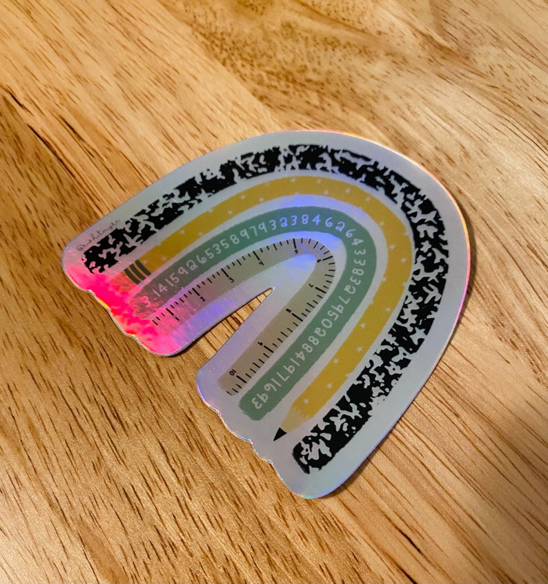 Math Rainbow Holographic Waterproof Vinyl Sticker | Math Sticker ...