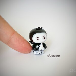 Handmade Collectible Lampwork Glass Miniature Ninja Figurine, Ninja ...