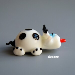 1.75"long Miniature Cow Figurine, Micro Miniature Cow Figure, Lampwork ...