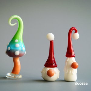 1.75 Tall Lampwork Glass Miniature Gnomes, Gnome Figures, Gnomes ...