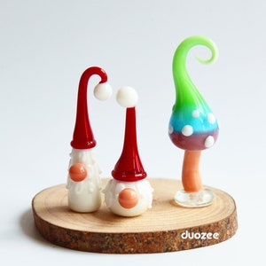 1.75 Tall Lampwork Glass Miniature Gnomes, Gnome Figures, Gnomes ...