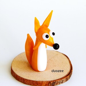 Handmade Lampwork Glass Fox Figurine, Whimsical Fox Statue, Glass ...