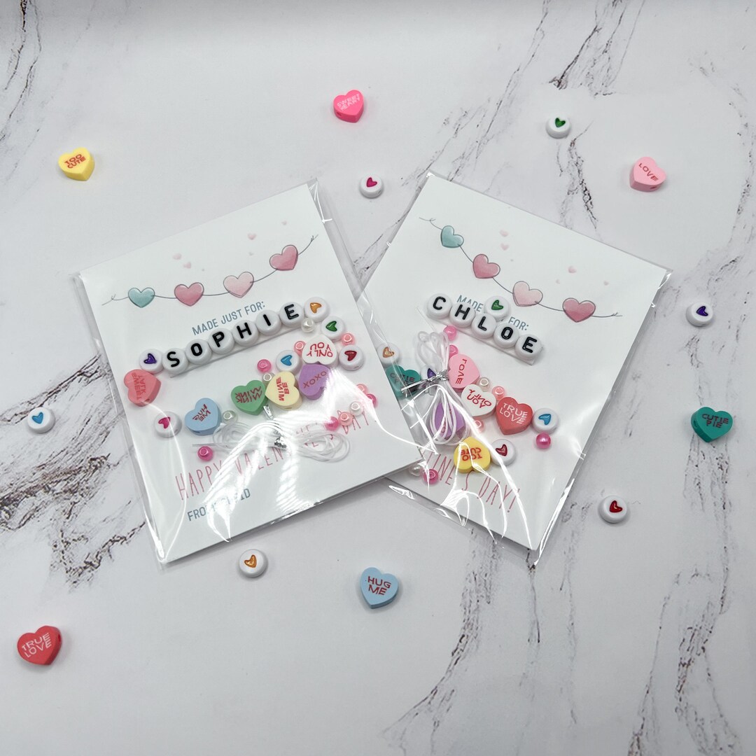 Valentine’s Day Conversation Heart Bracelet Kit – DIY Children's Craft ...