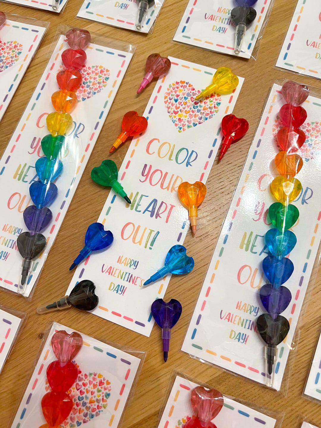 Personalized Heart Stacking Crayons - Valentine's Day Non-candy Gift - Etsy