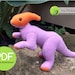 Simple Parasaur Plush Sewing Pattern Digital Download PDF - Etsy
