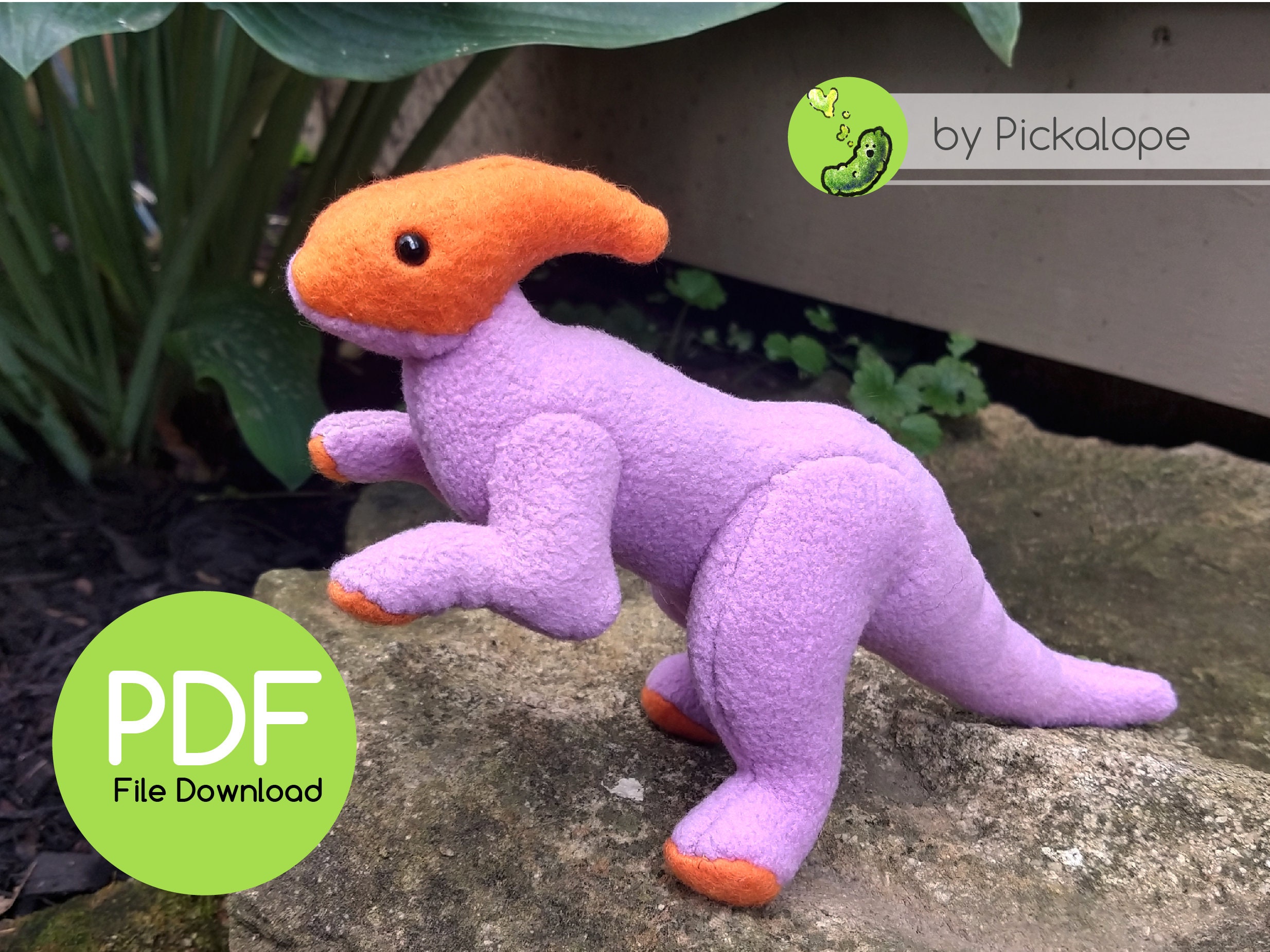 Dinosaur Plush Sewing Patterns: Spinosaurus, Raptor, Parasaur (PDF File ...