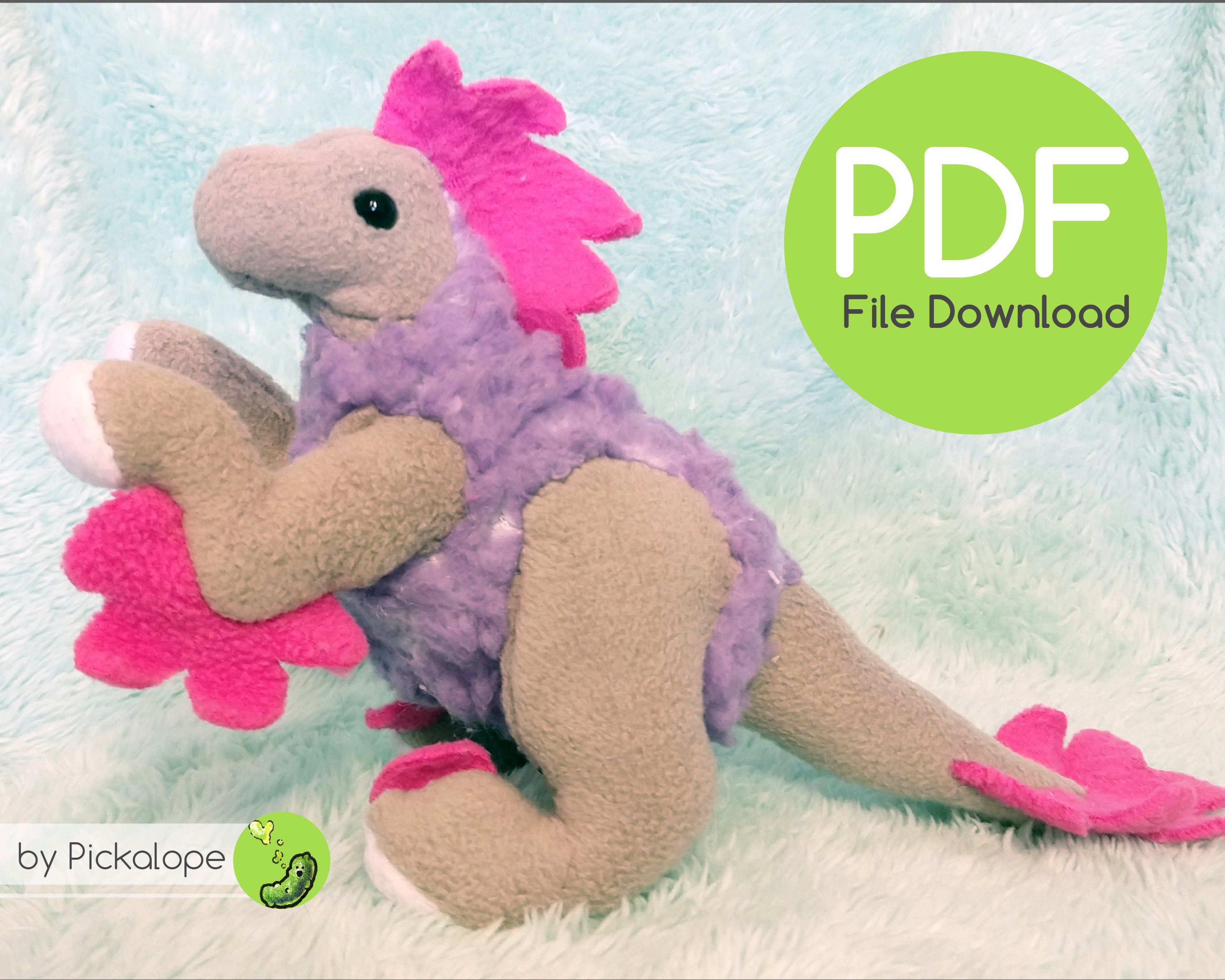 Simple Feathered Velociraptor Plush Sewing Pattern Digital Download PDF ...