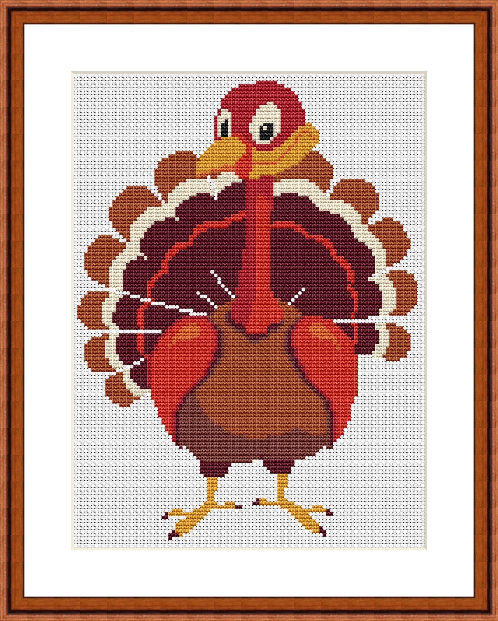 THANKSGIVING Turkey Cross Stitch Pattern PDF, Cute Nursery Wall Art ...