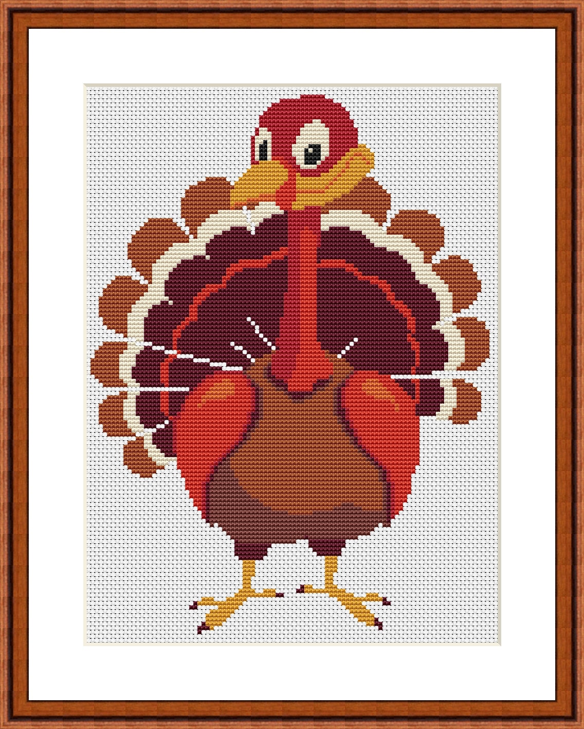 THANKSGIVING Turkey Cross Stitch Pattern PDF, Cute Nursery Wall Art ...