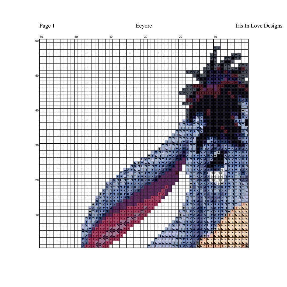 EEYORE DONKEY Cross Stitch Pattern PDF Cute Nursery Wall - Etsy