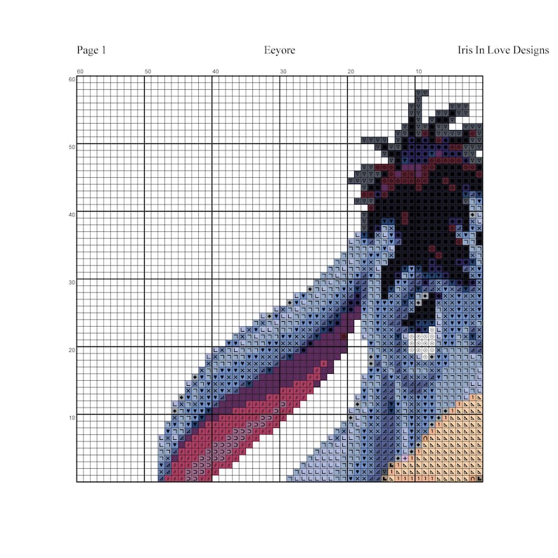 EEYORE DONKEY Cross Stitch Pattern PDF Cute Nursery Wall - Etsy
