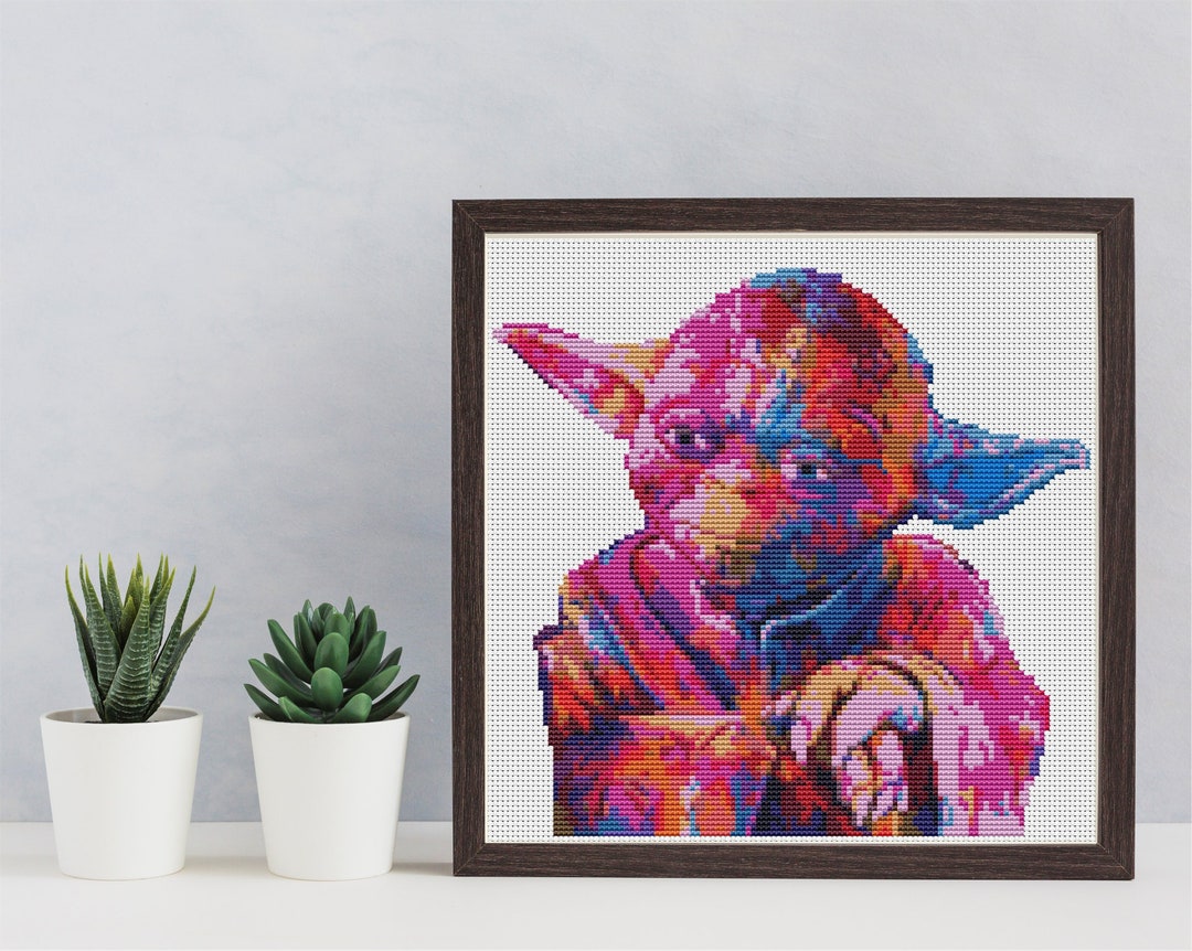 YODA Cross Stitch Pattern PDF, Modern Embroidery Chart, Star Wars Space ...